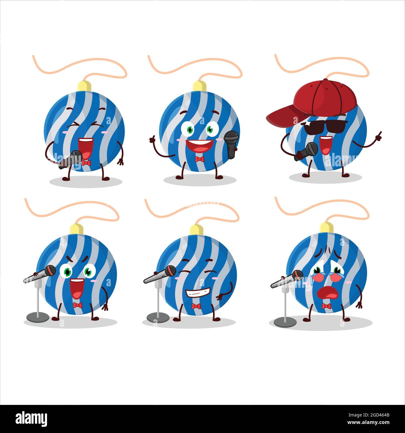 A Cute Cartoon design concept of christmas lights blue singing a famous ...