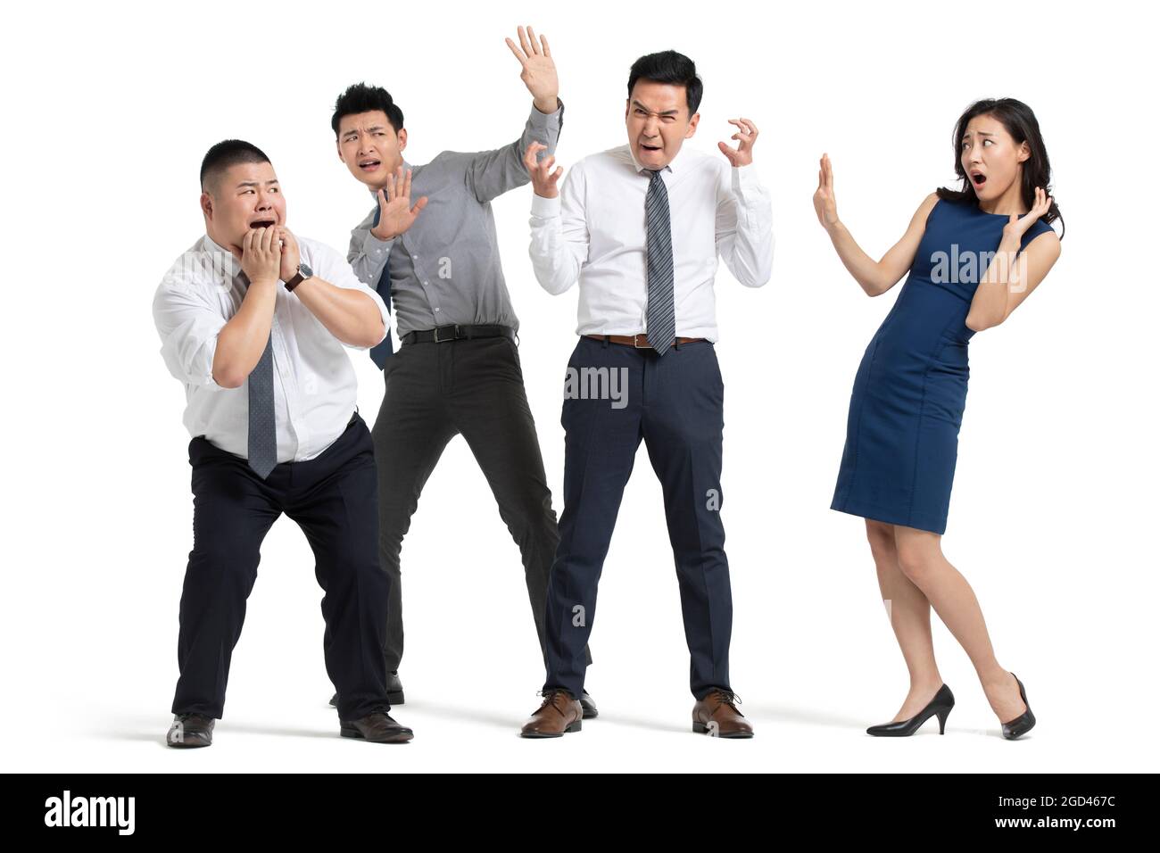 Mature businessman losing temper with coworkers Stock Photo - Alamy