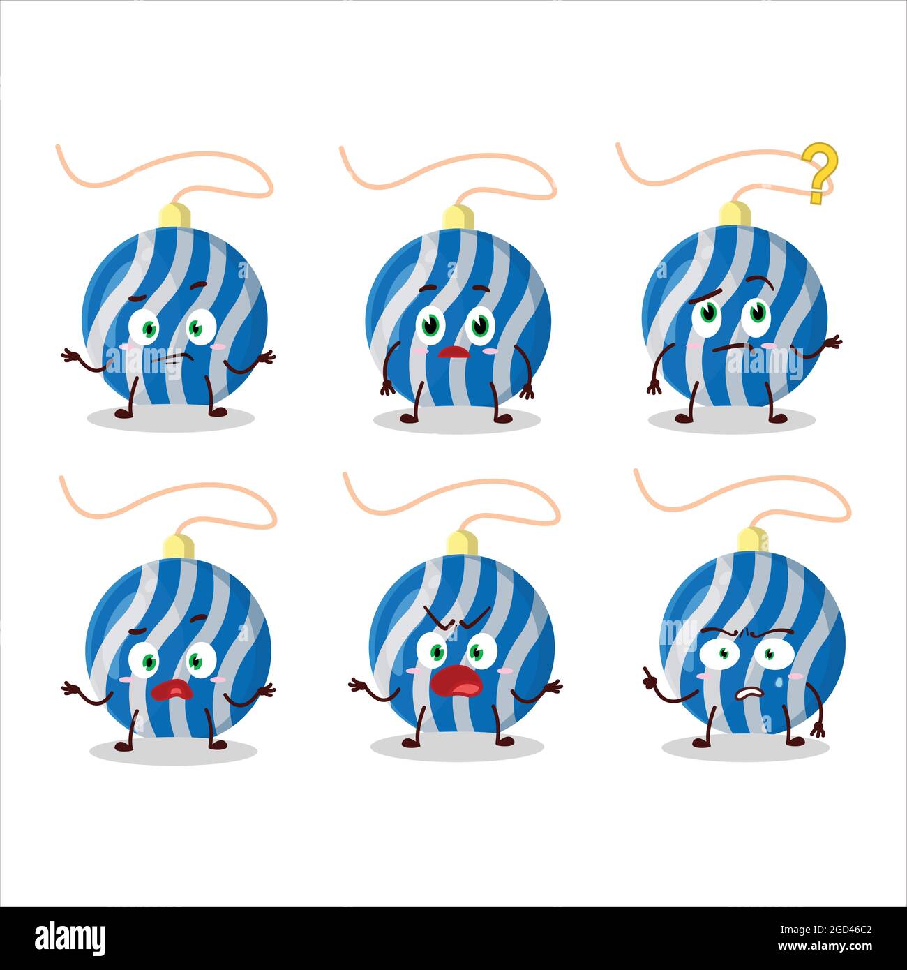 Cartoon character of christmas lights blue with what expression. Vector ...