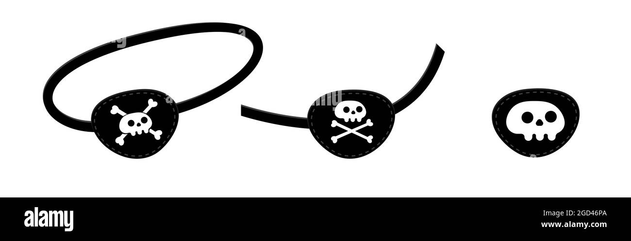 Pirate eye patch icon sign flat style design vector illustration ...