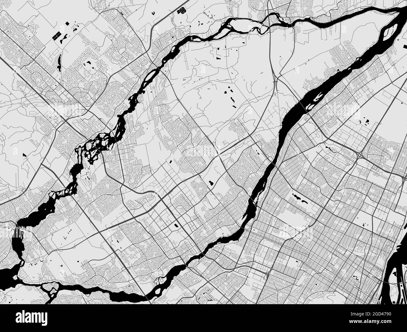 Urban city map of Laval. Vector illustration, Laval map grayscale art ...
