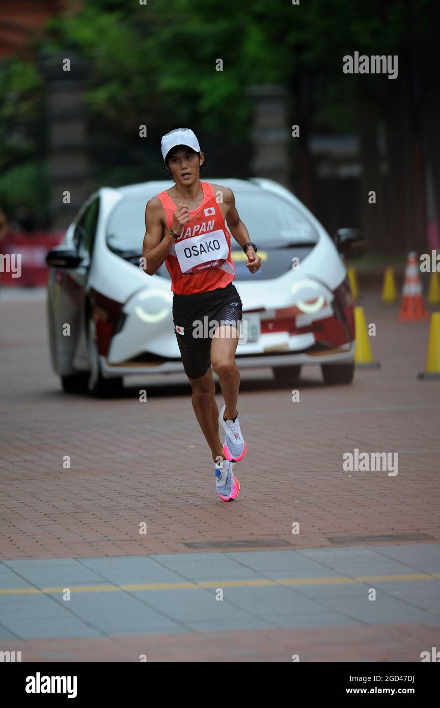 Suguru Osako of Japan competes in the men's marathon during the Tokyo ...