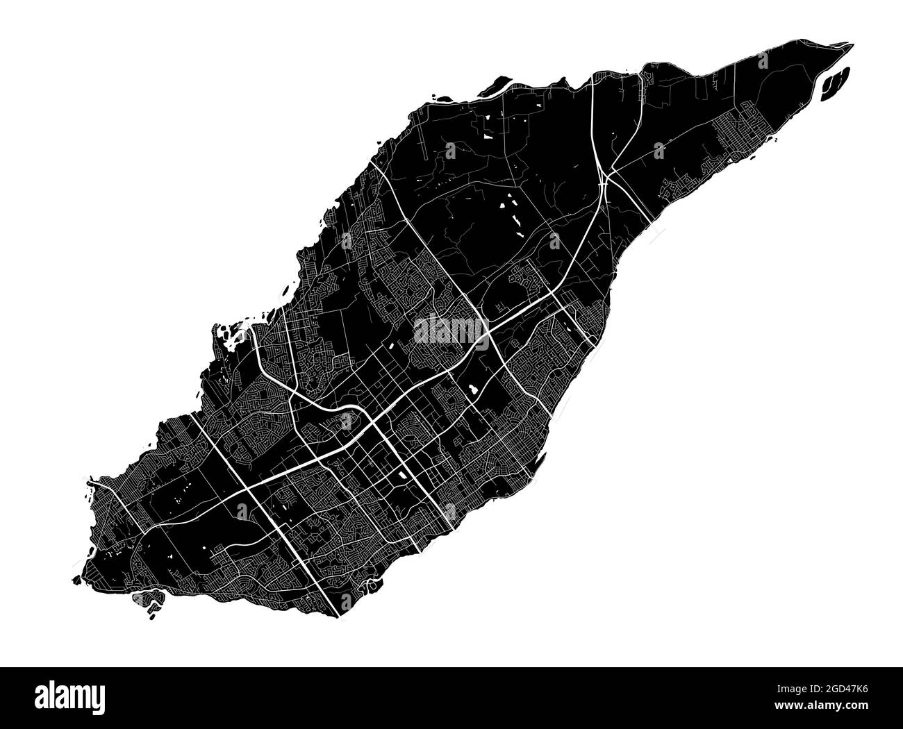 Laval map. Detailed vector map of Laval city administrative area ...