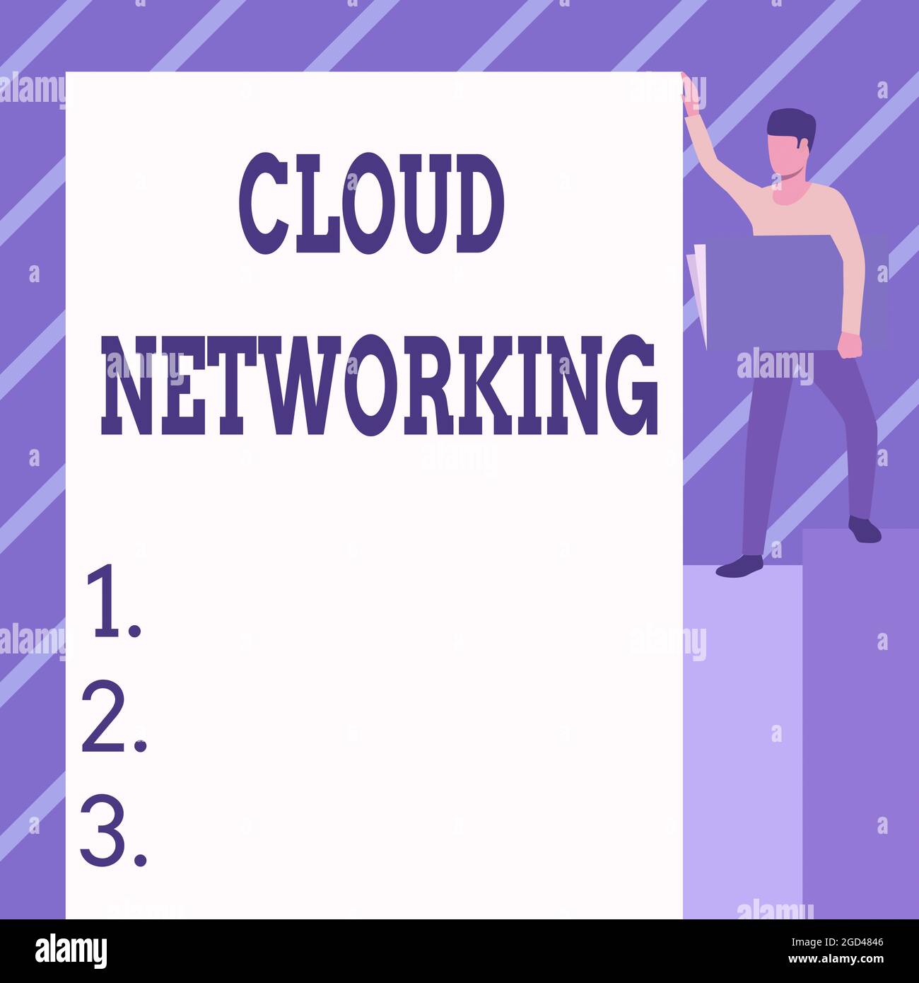 Text Caption Presenting Cloud Networking Business Overview Sourcing