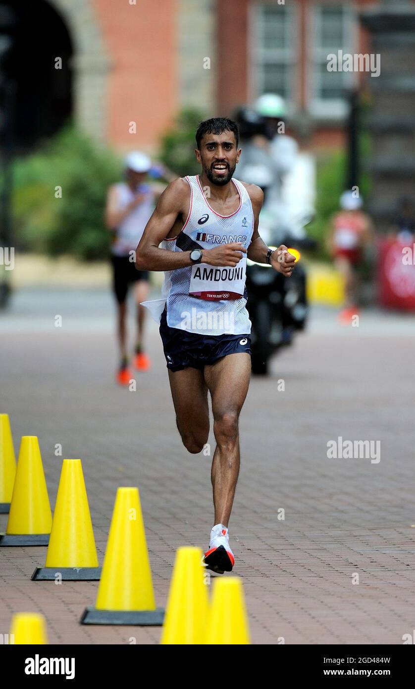 Morhad AMDOUNI (FRA) competes in the men's marathon during the Tokyo ...
