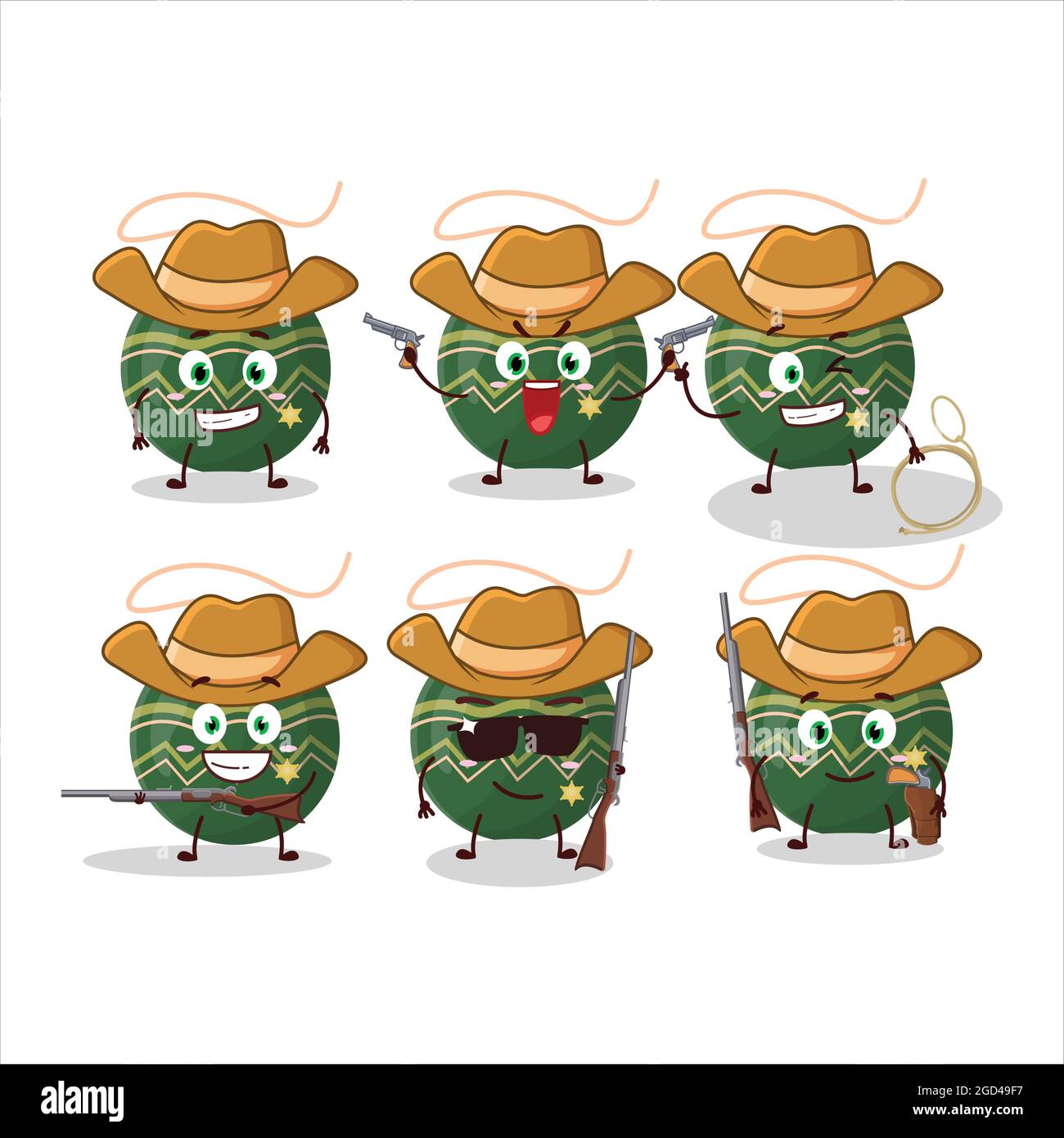 Cool cowboy christmas lights green cartoon character with a cute hat ...