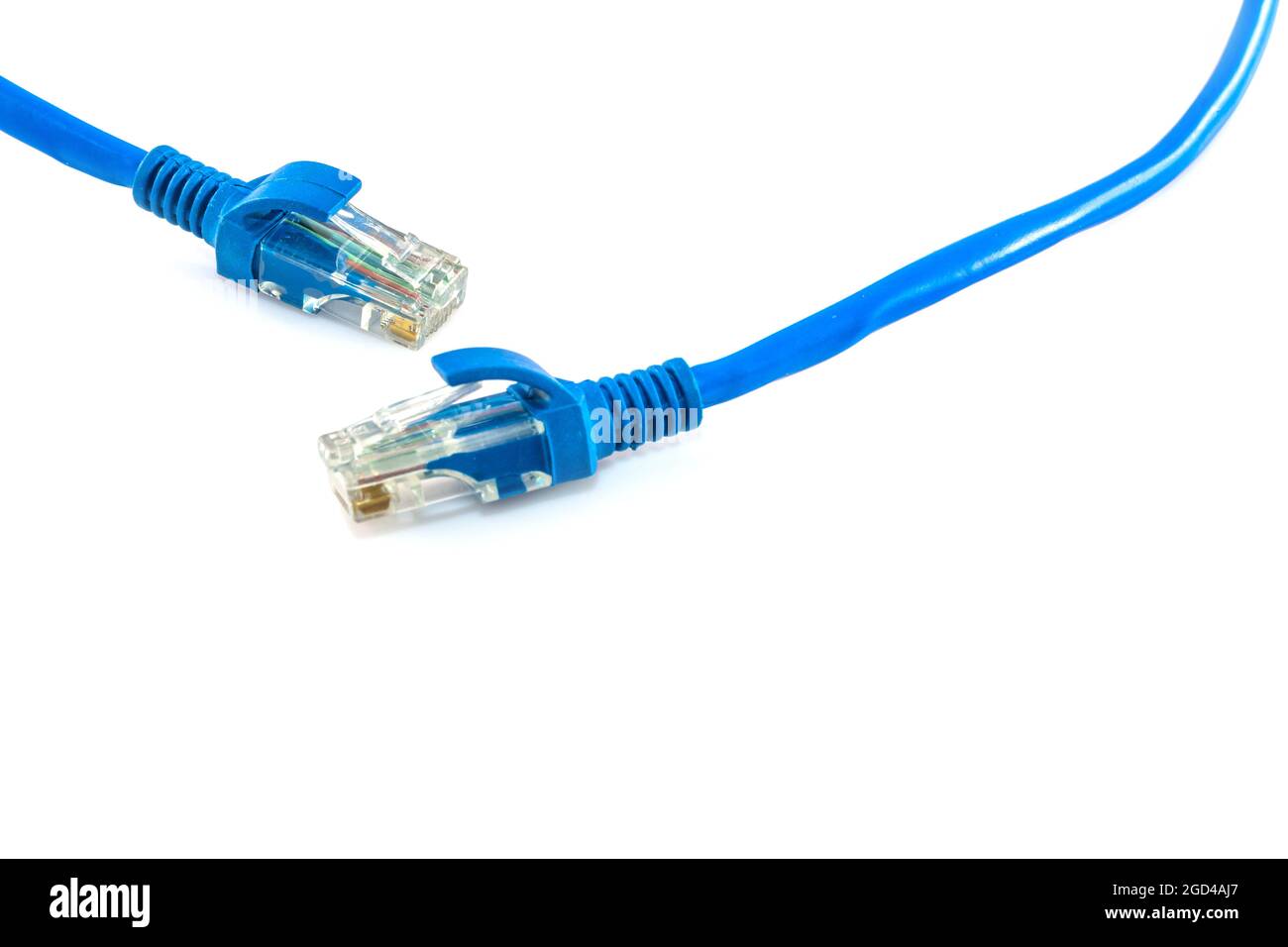 Blue Network internet cable isolated on white background Stock Photo ...