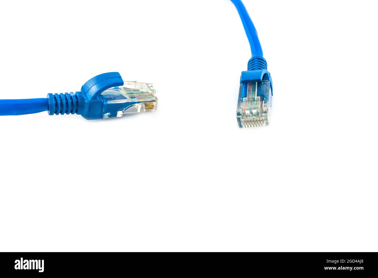 Blue Network internet cable isolated on white background Stock Photo ...