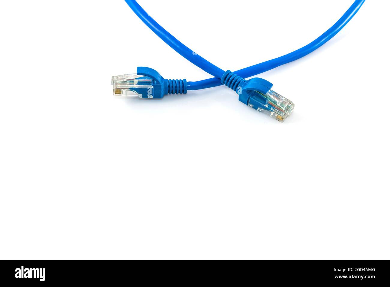 Blue Network internet cable isolated on white background Stock Photo ...