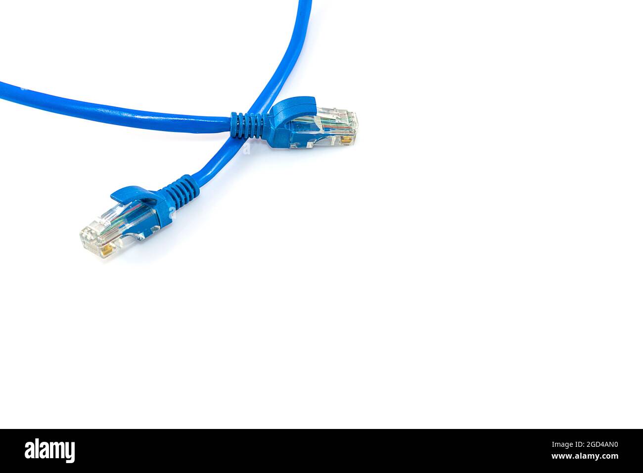 Blue Network internet cable isolated on white background Stock Photo ...
