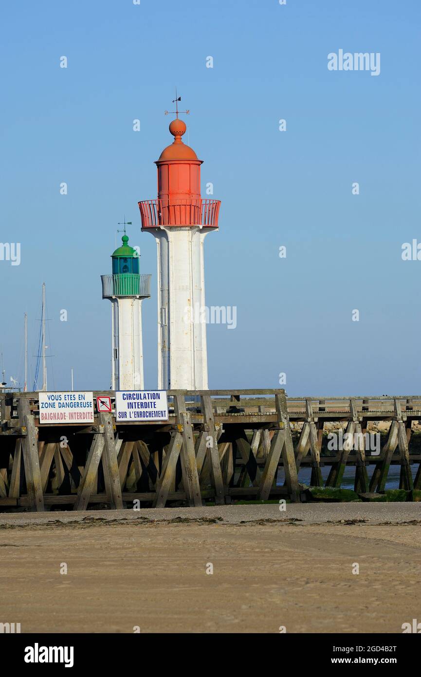 FRANCE, CALVADOS (14) NORMANDY, TROUVILLE DEAUVILLE, LIGHTHOUSES AND ...