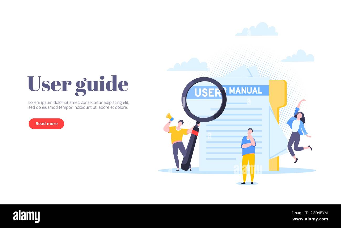 User manual guide book flat style design vector illustration Stock ...