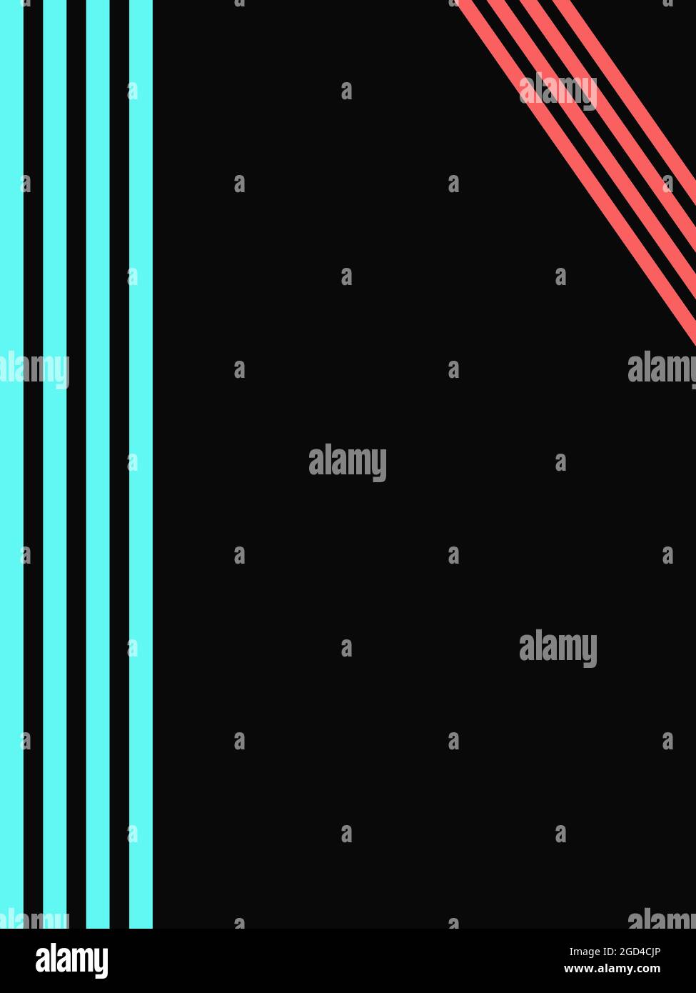 Turquoise and red lines on a black background Stock Photo - Alamy