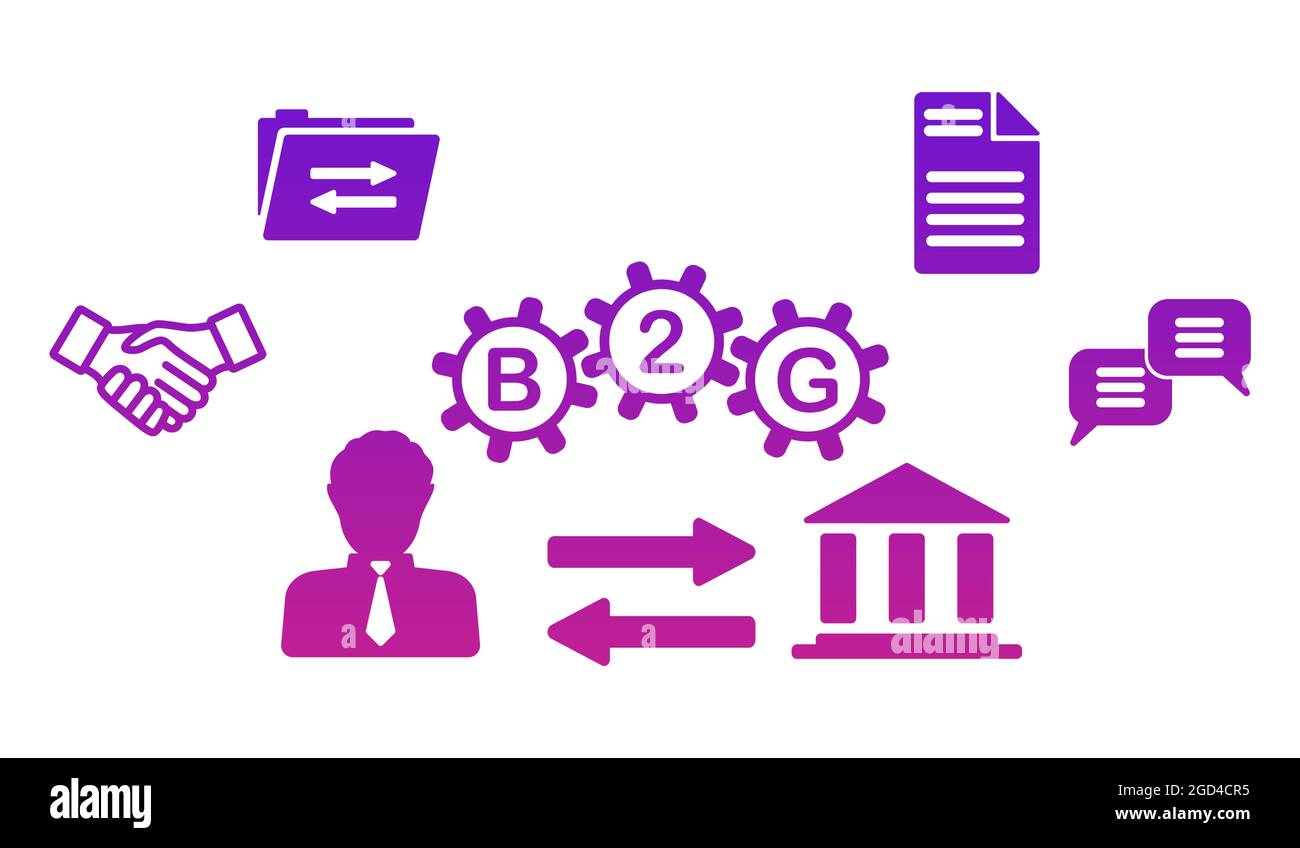 Illustration of a b2g concept Stock Photo - Alamy