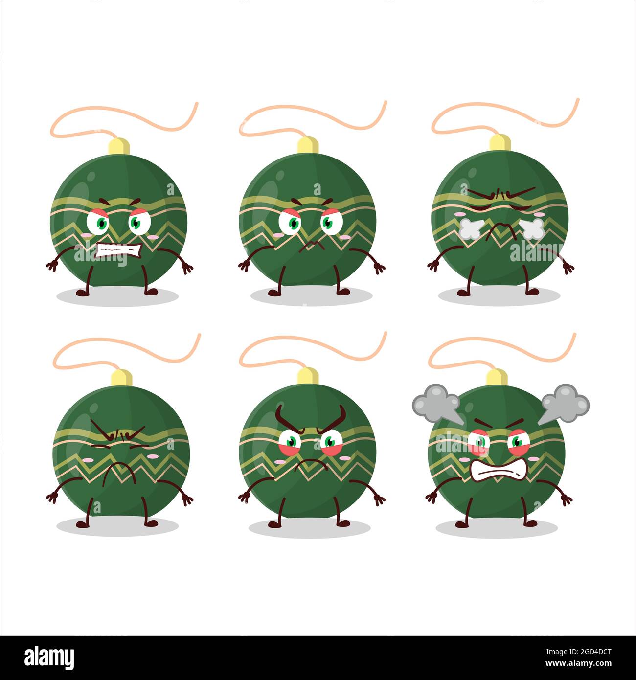 Christmas lights green cartoon character with various angry expressions ...