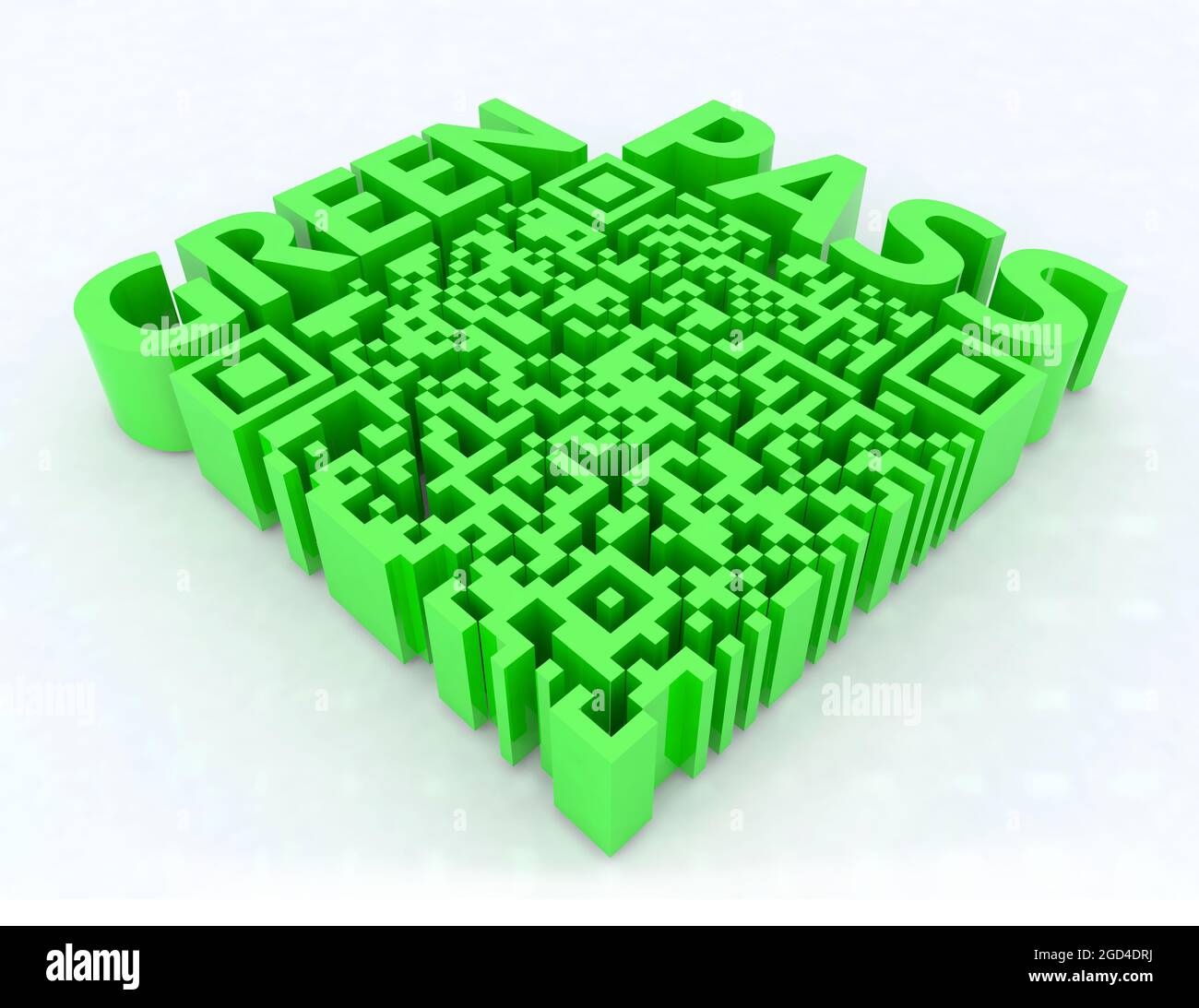 green pass barcode qr 3d illustration Stock Photo - Alamy