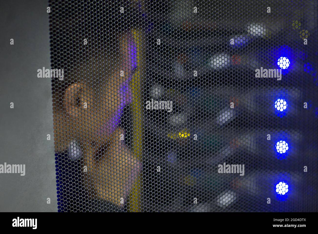 Technician doing maintenance in computer room Stock Photo - Alamy