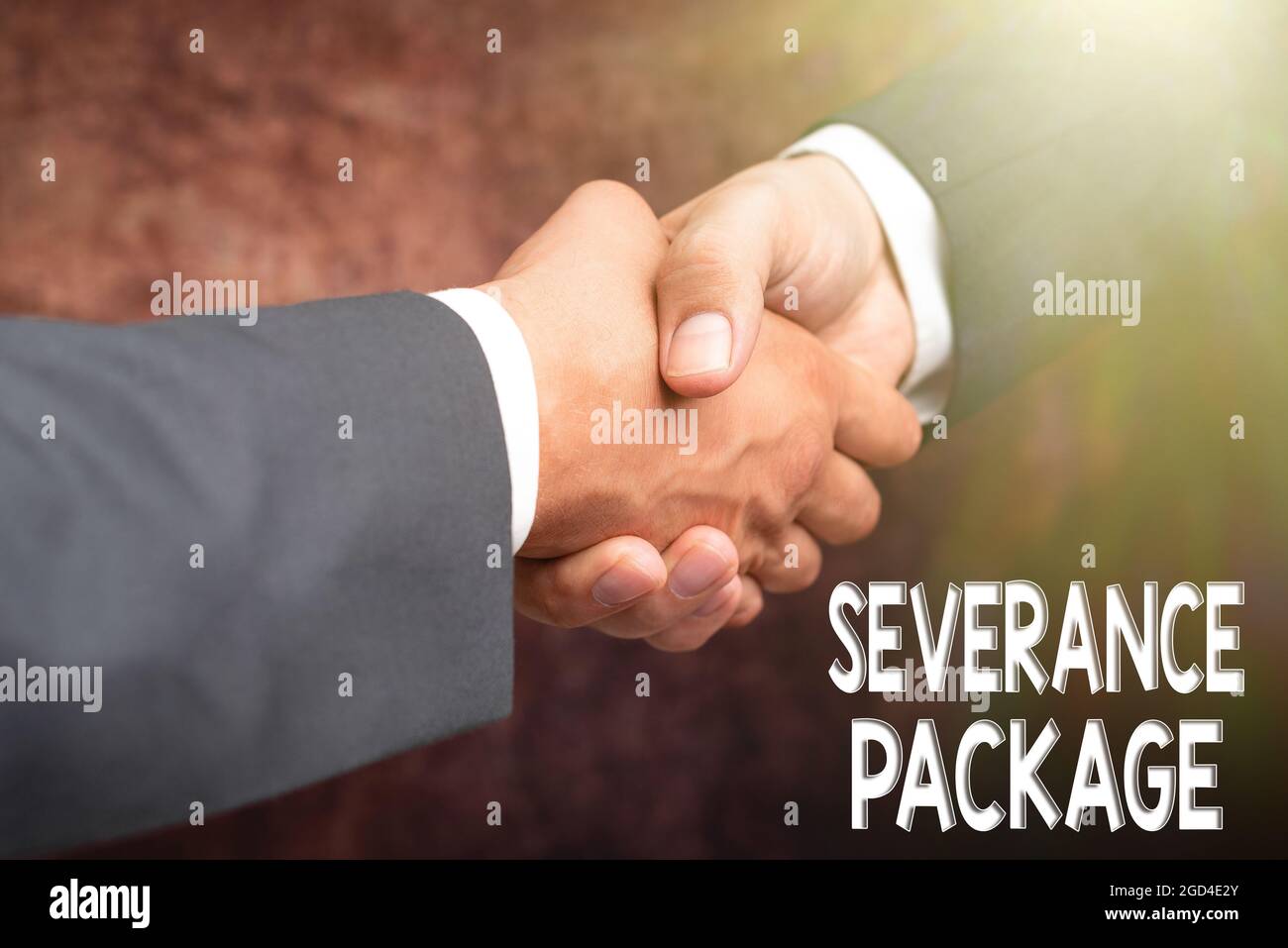 Sign displaying Severance Package. Business showcase pay and benefits ...