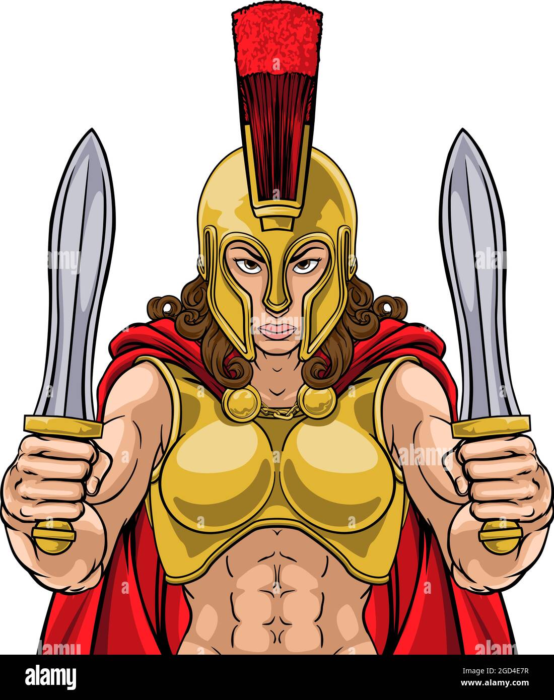 Spartan Trojan Female Warrior Gladiator Woman Stock Vector Image & Art ...
