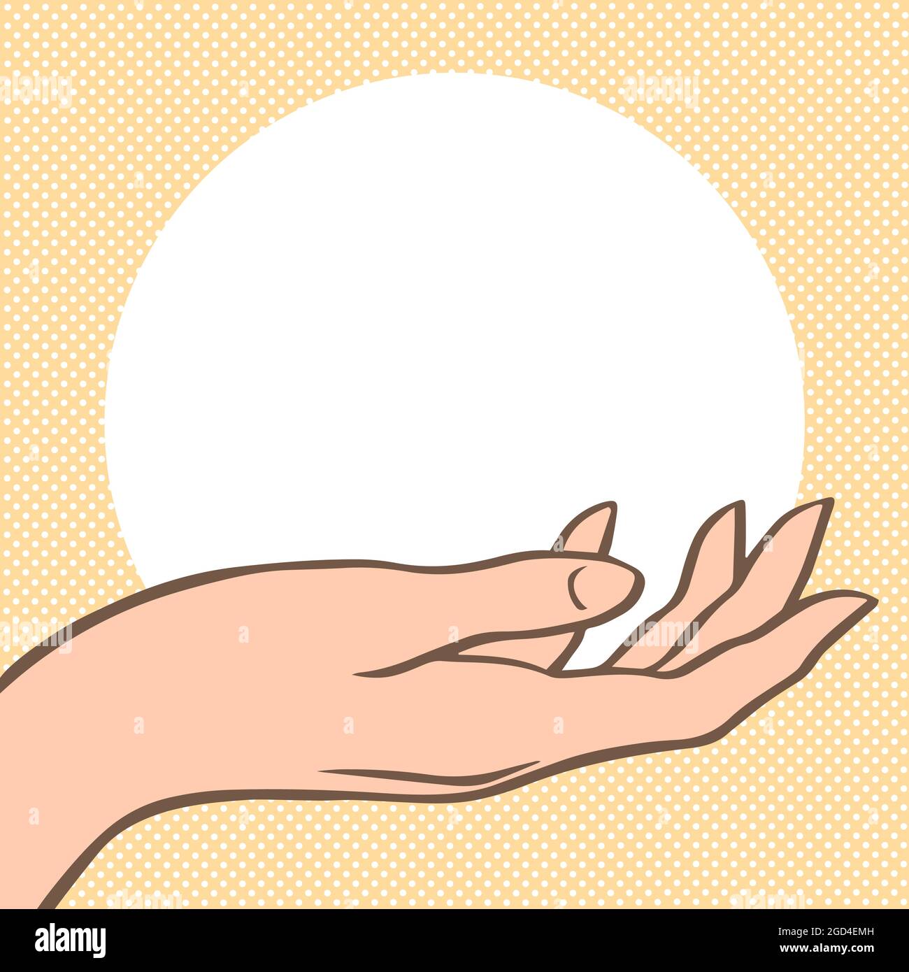 Female hand outline. Caring for delicate skin. Beauty and health. Logo ...