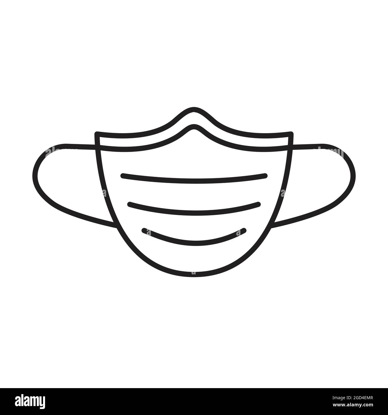 Medical mask outline icon vector isolate on white background for ...