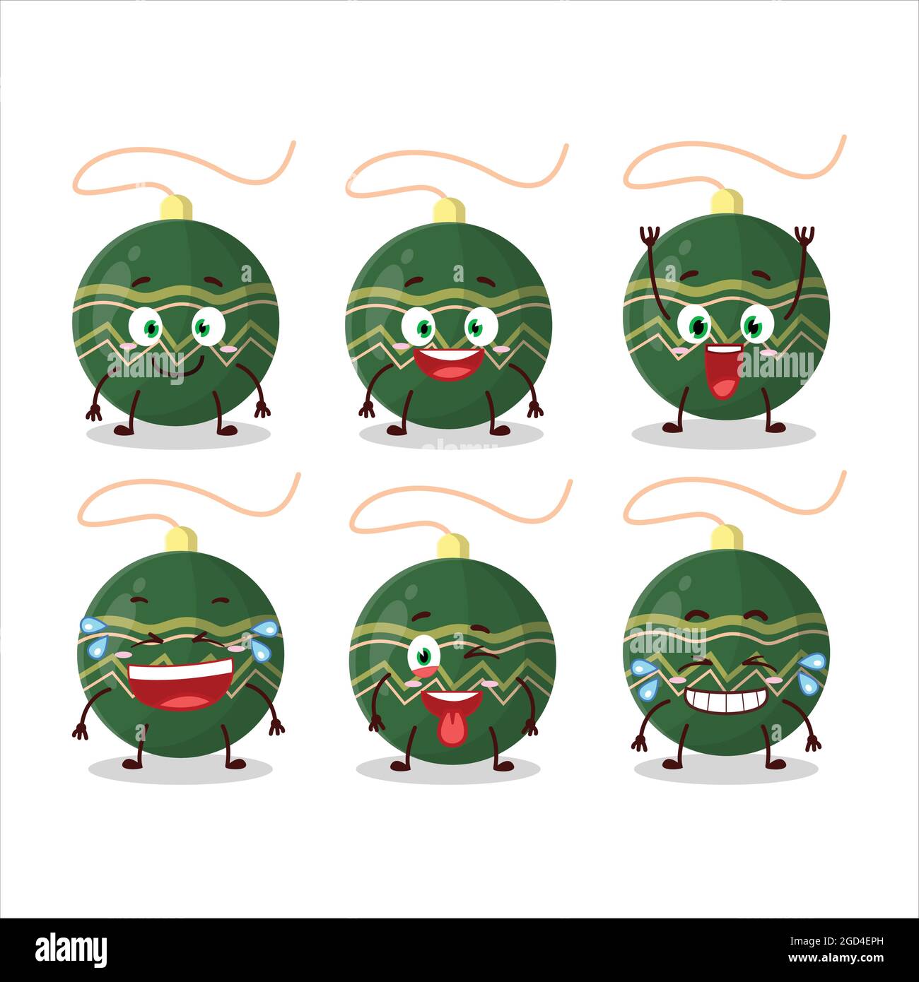 Cartoon character of christmas lights green with smile expression ...