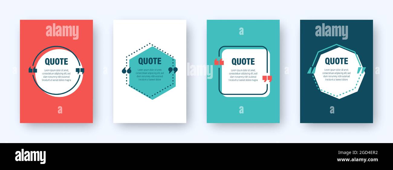 Set of colorful banners with quote frames. Speech bubbles with ...