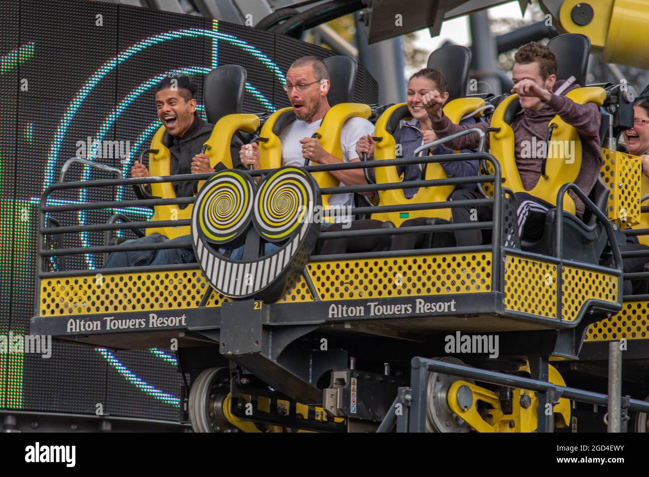 The Smiler at Alton Towers Theme Park Stoke Staffordshire Stock Photo ...