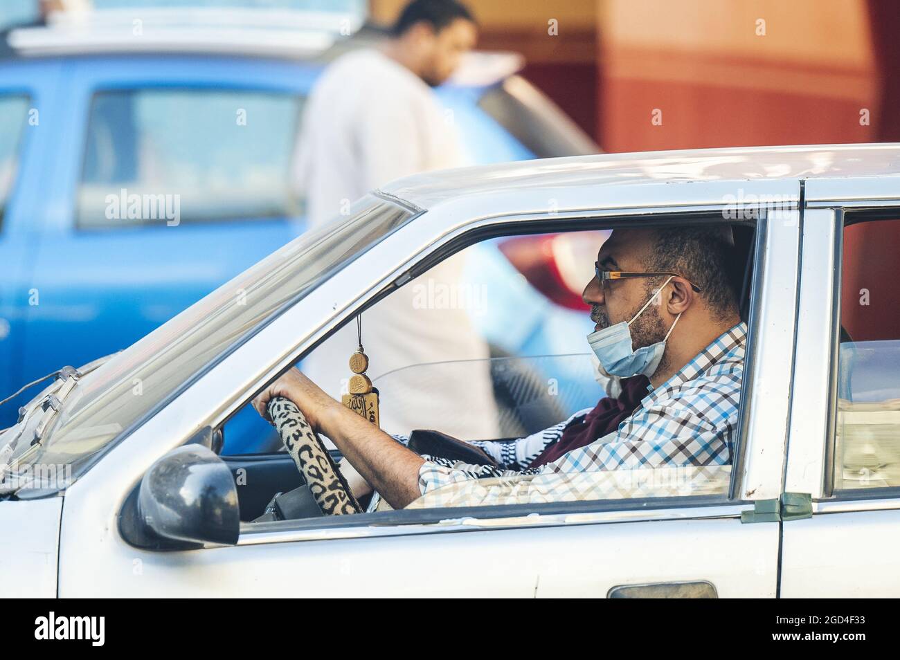CAIRO, EGYPT - Jun 06, 2021: A closeup shot of an Egyptian driver a ...