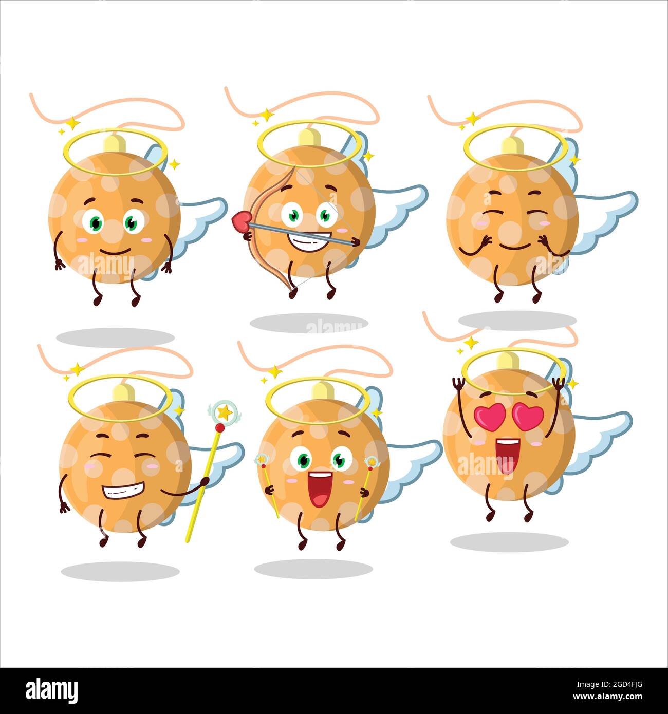 Christmas Lights Orange Cartoon Designs As A Cute Angel Character