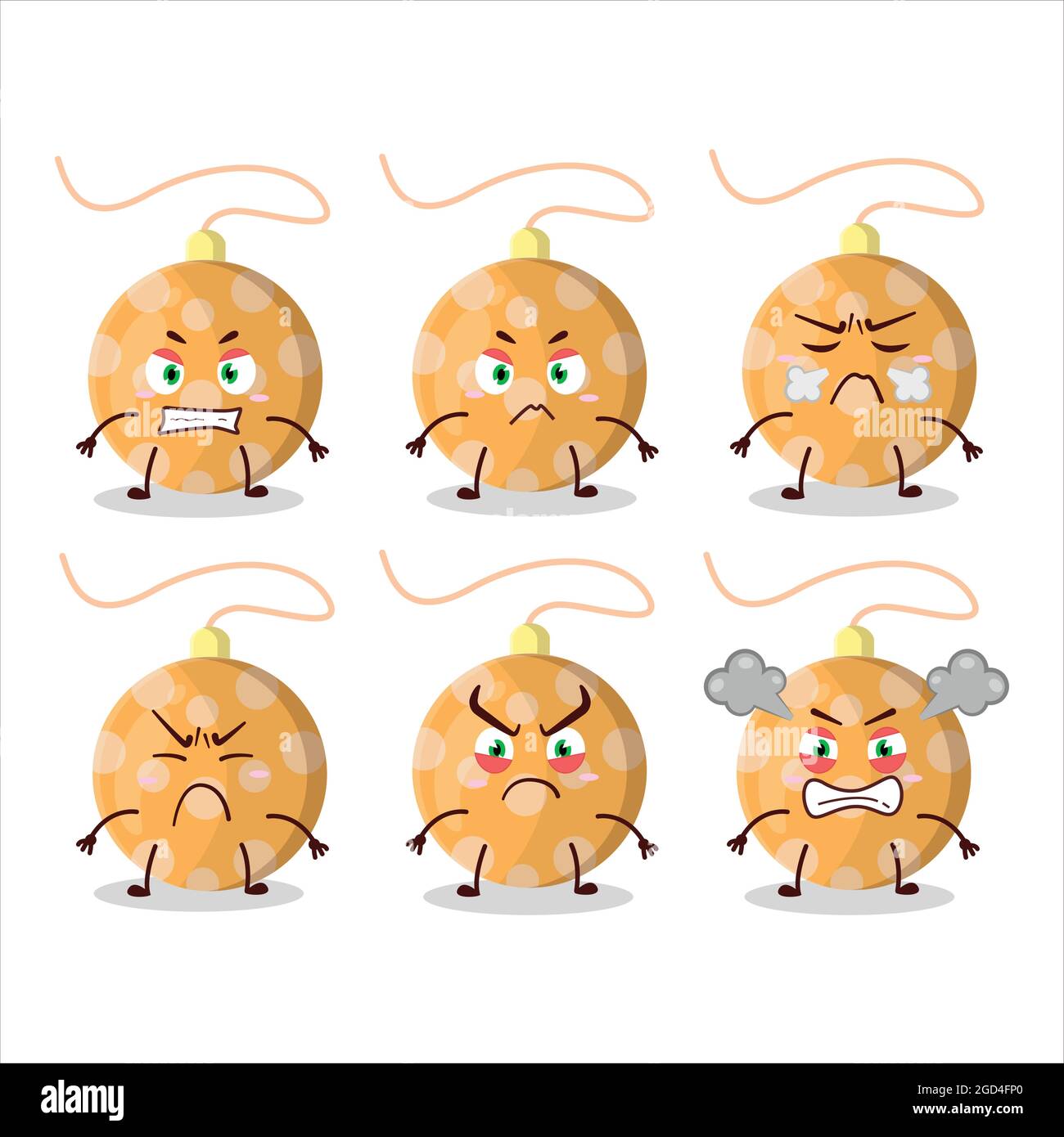 Christmas lights orange cartoon character with various angry ...