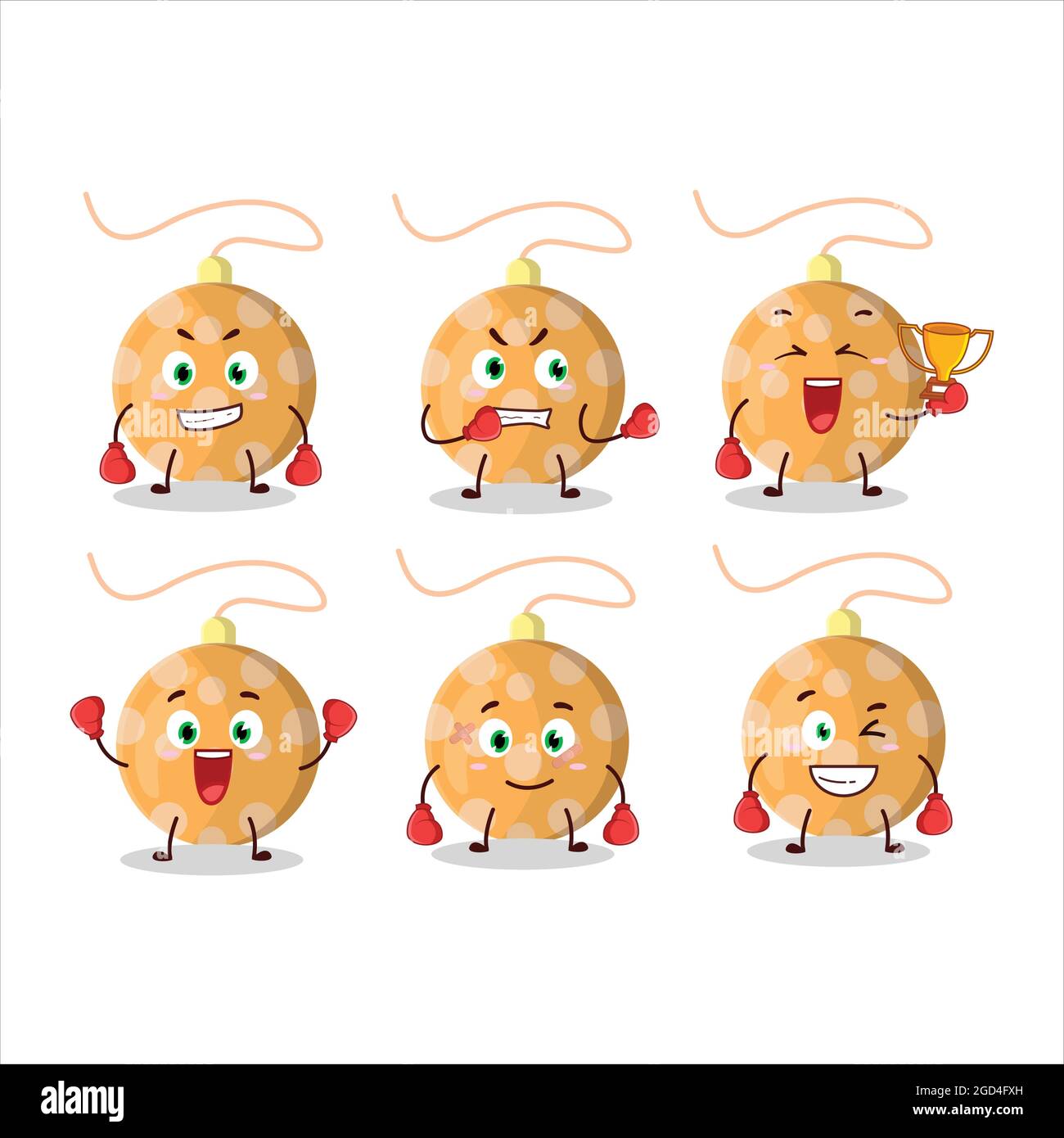 A sporty christmas lights orange boxing athlete cartoon mascot design ...