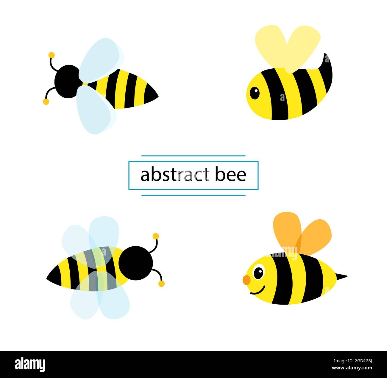 Set of abstract cartoon bees. You can use the logo as a sign Stock ...