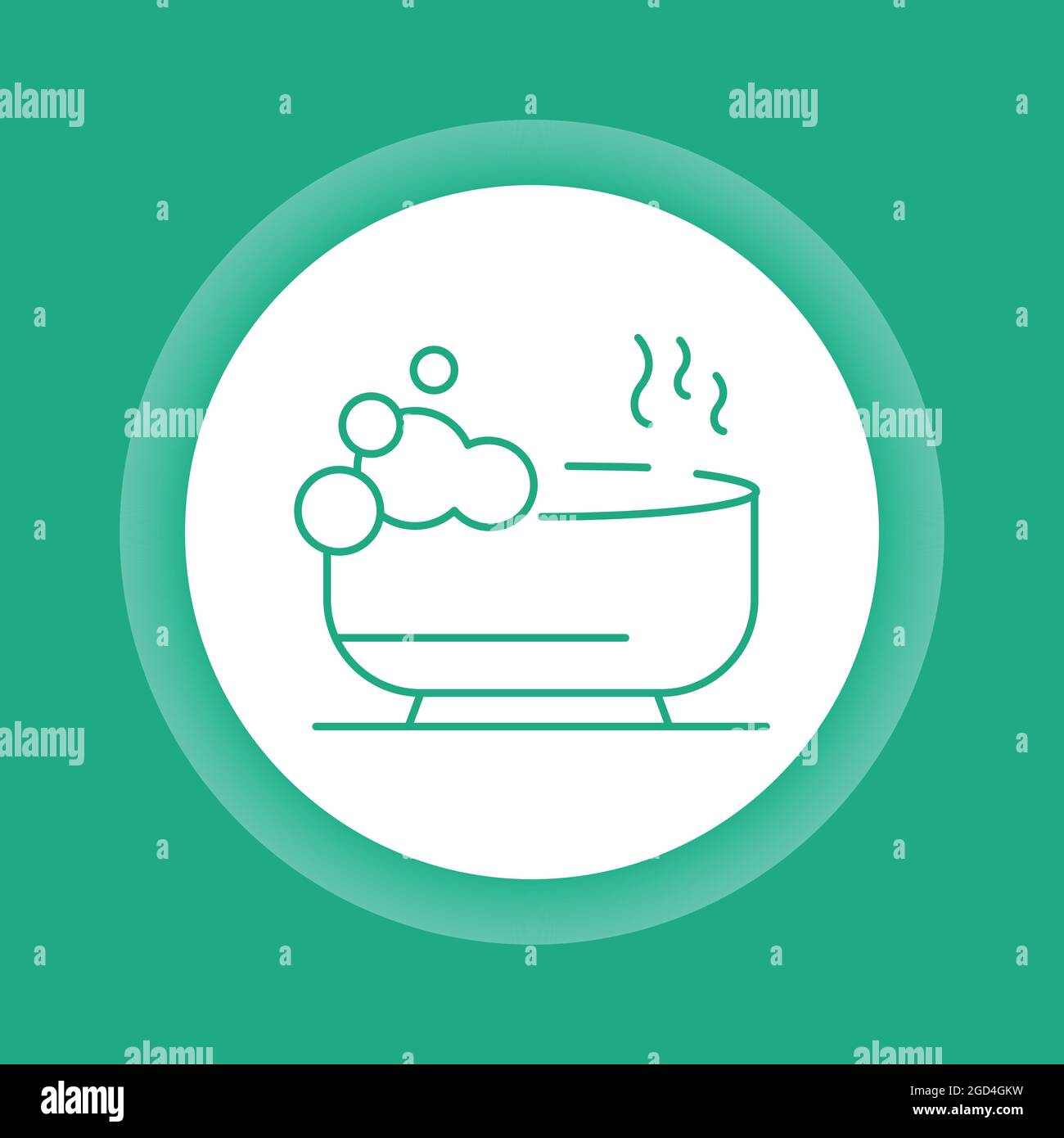 Bubble bath color button icon. Relax bathroom Stock Vector Image & Art ...