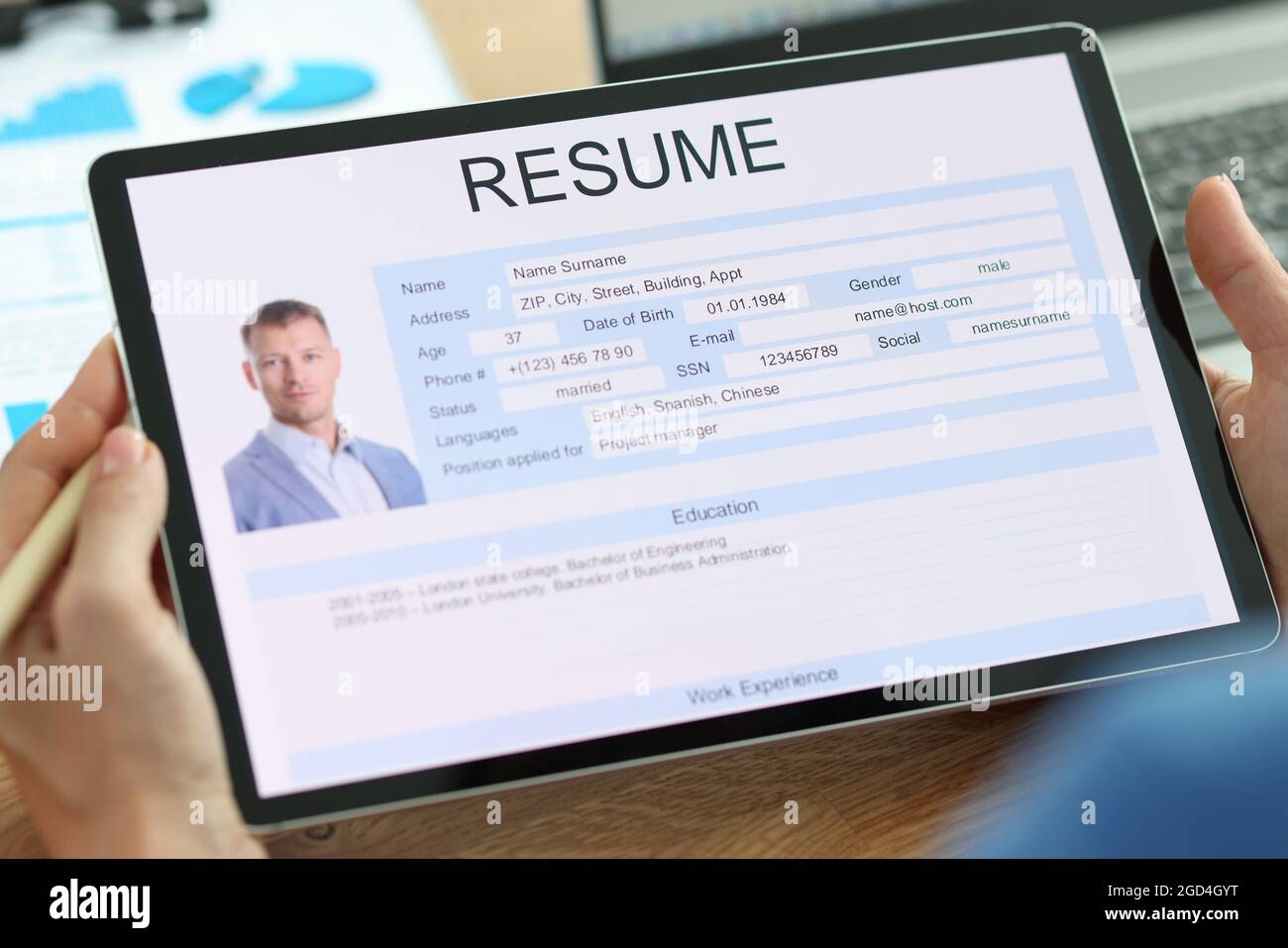 Curriculum vitae form hi-res stock photography and images - Alamy