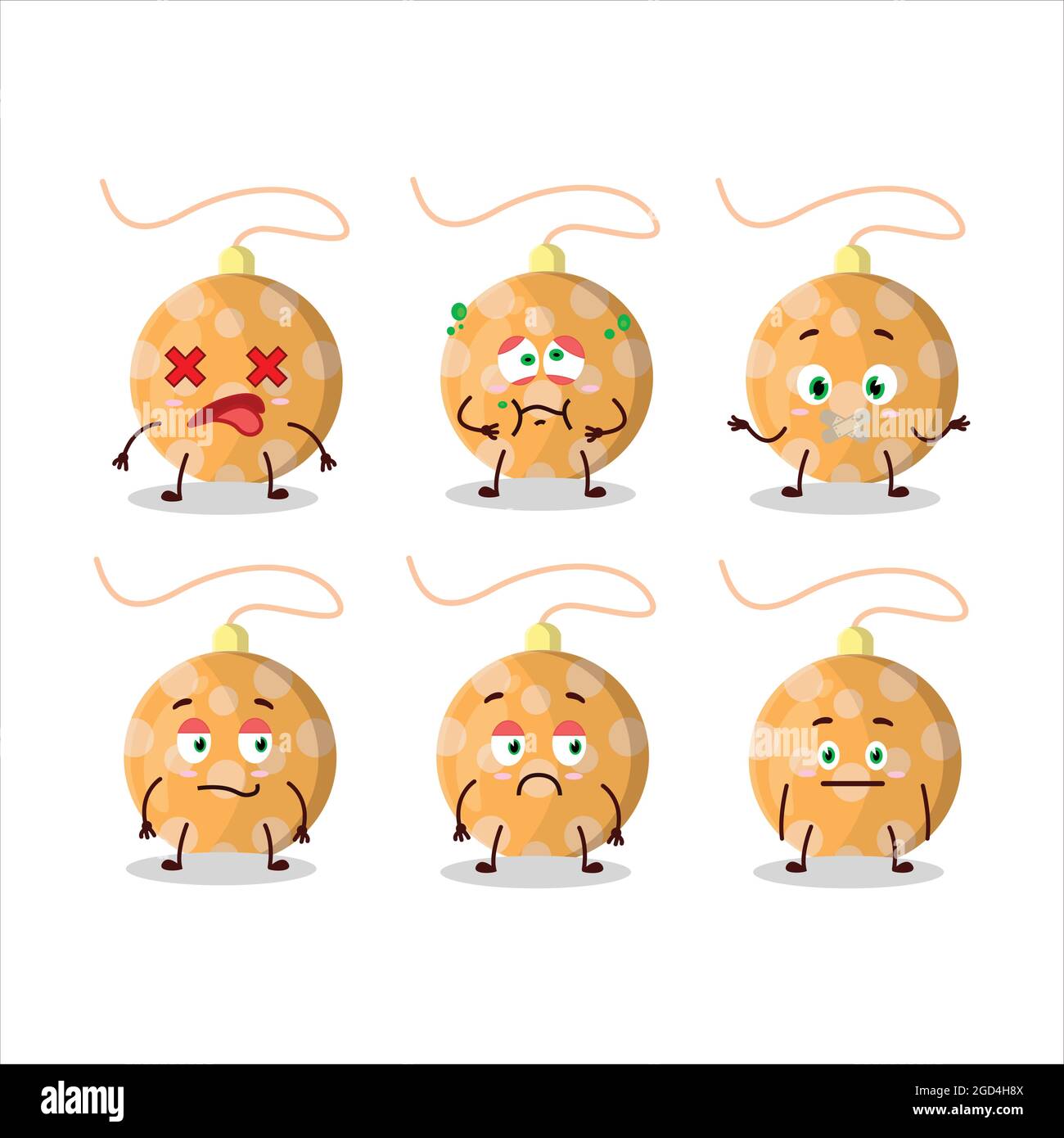 Christmas lights orange cartoon character with nope expression. Vector ...