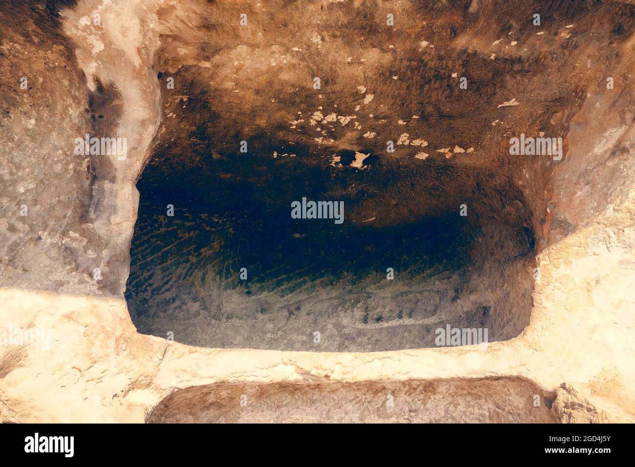 Rock City. Entrance to a man-made cave in a limestone rock. A place of ...