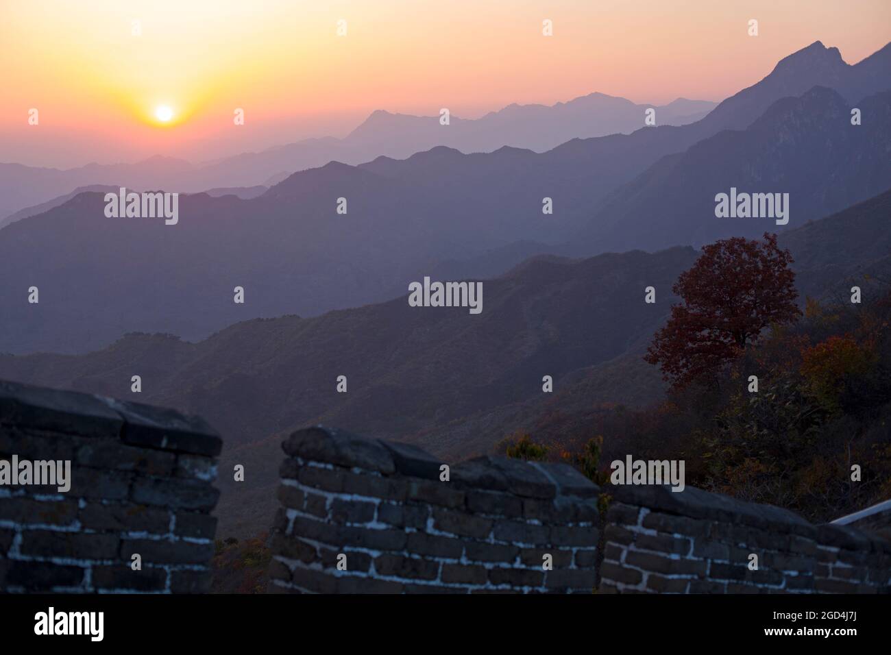 Sunset of Great Wall Stock Photo - Alamy