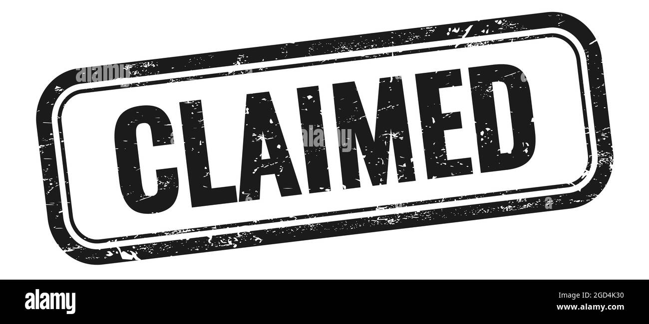 CLAIMED text on black grungy vintage rectangle stamp Stock Photo - Alamy