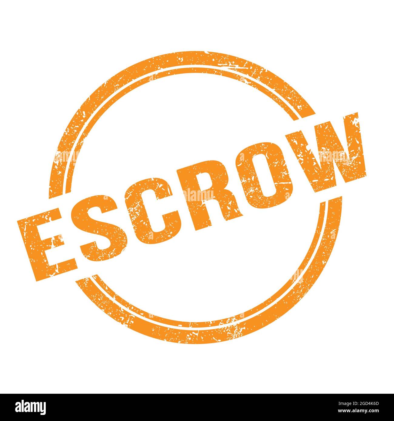 ESCROW text written on orange grungy vintage round stamp Stock Photo ...