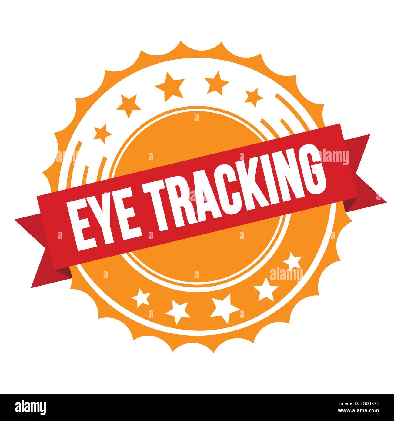 EYE TRACKING text on red orange ribbon badge stamp Stock Photo - Alamy