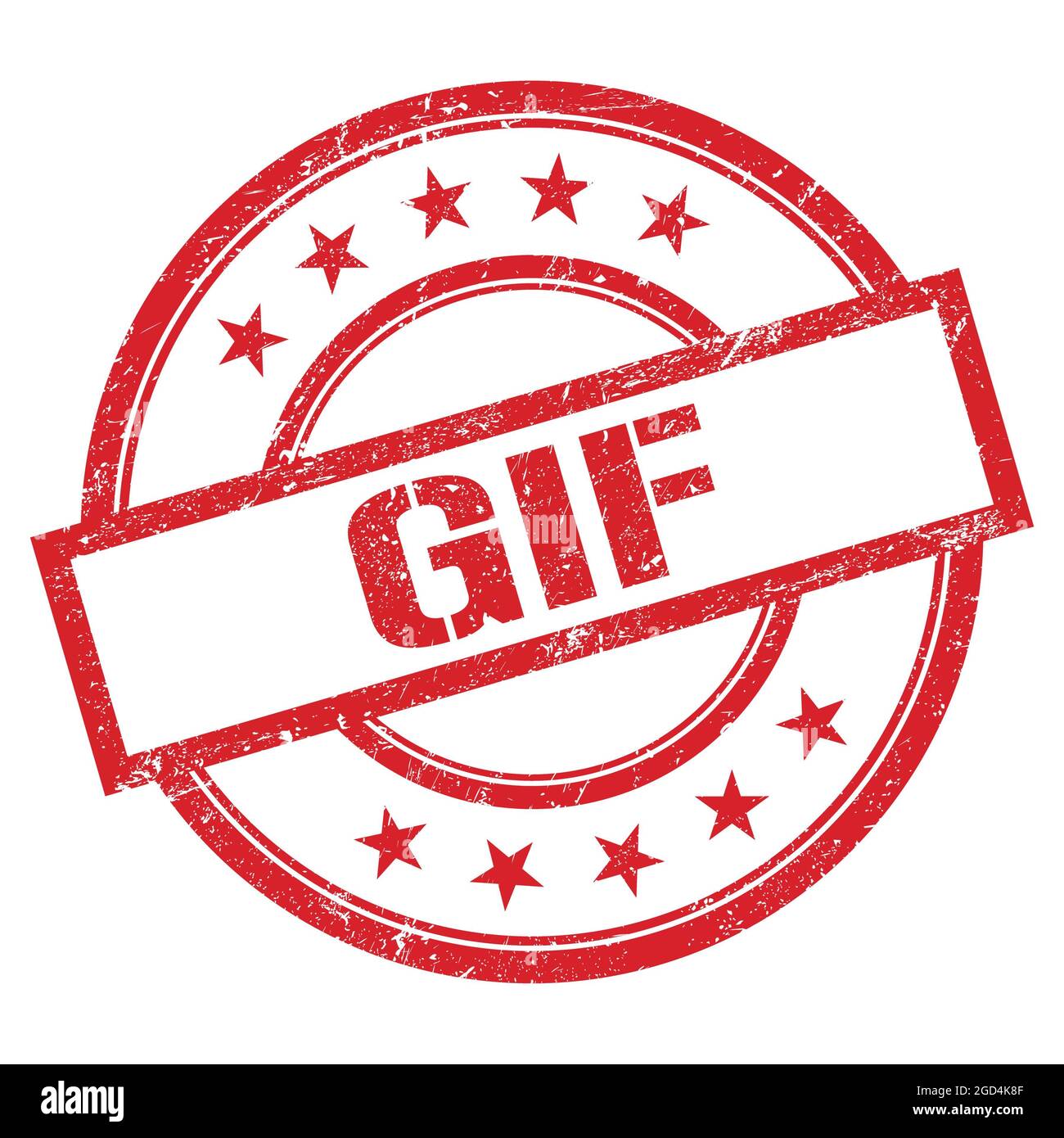 GIF text written on red round vintage rubber stamp Stock Photo - Alamy