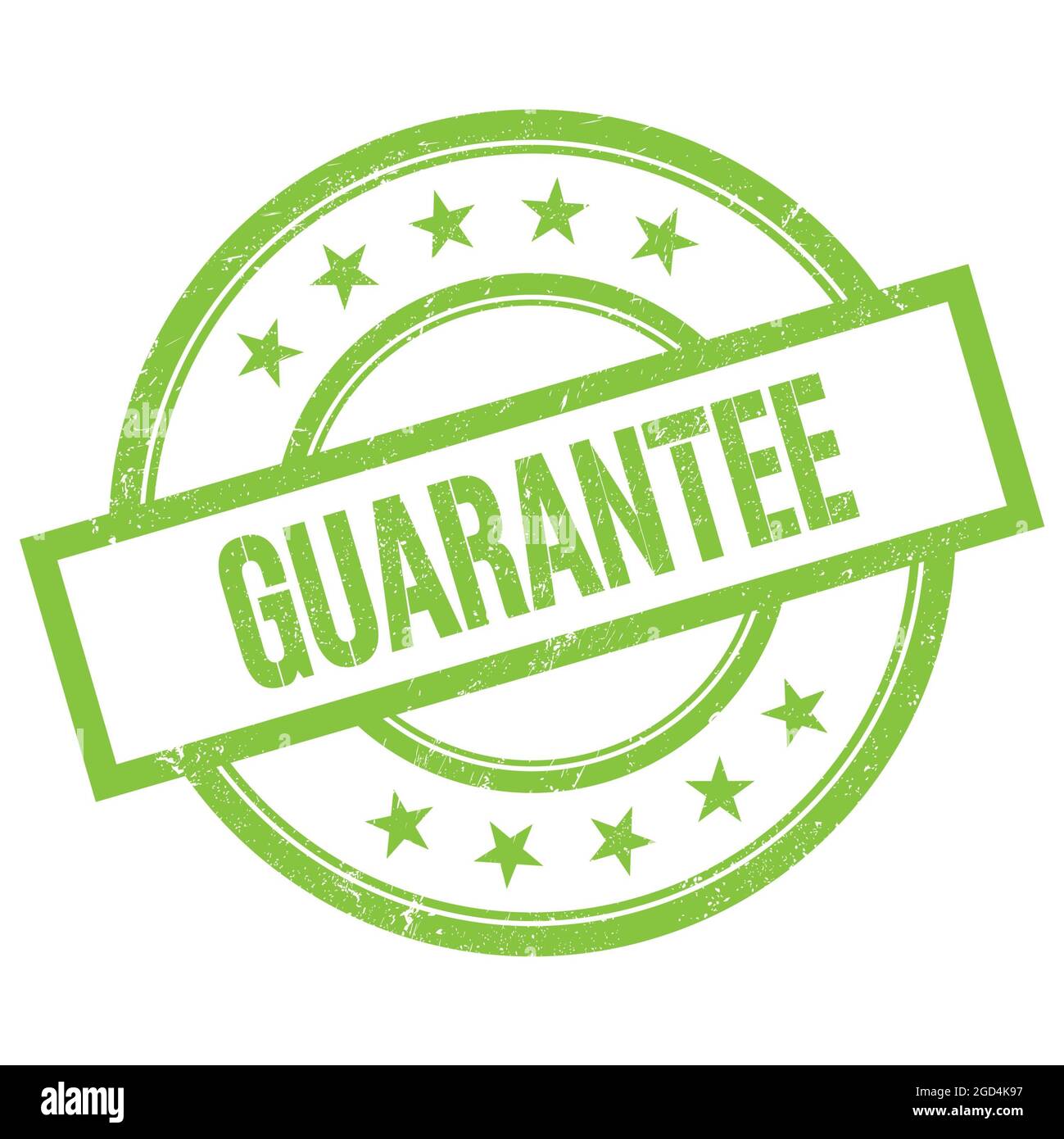 GUARANTEE text written on green round vintage rubber stamp Stock Photo ...