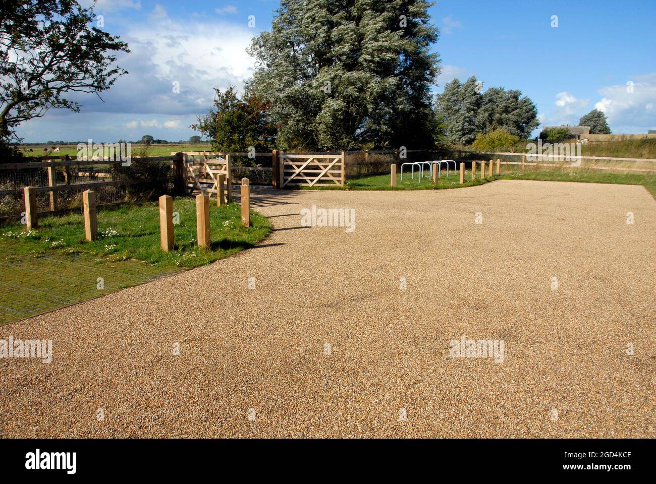 Small new rural car park at local attraction, Norfolk, England Stock ...
