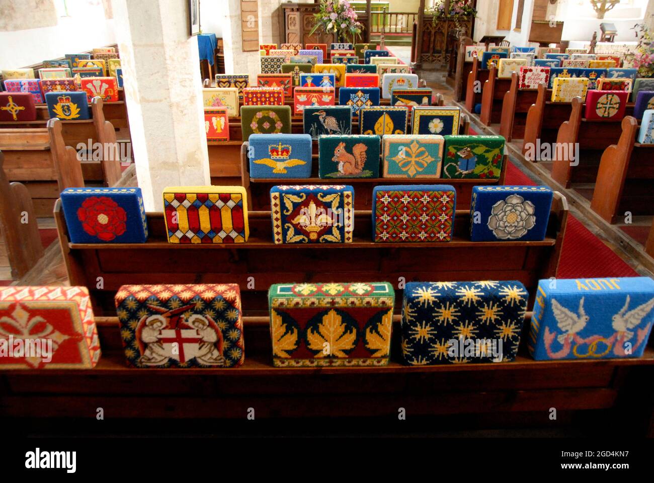 Hassocks on display in St Nicholas church, Potter Heigham, Norfolk ...