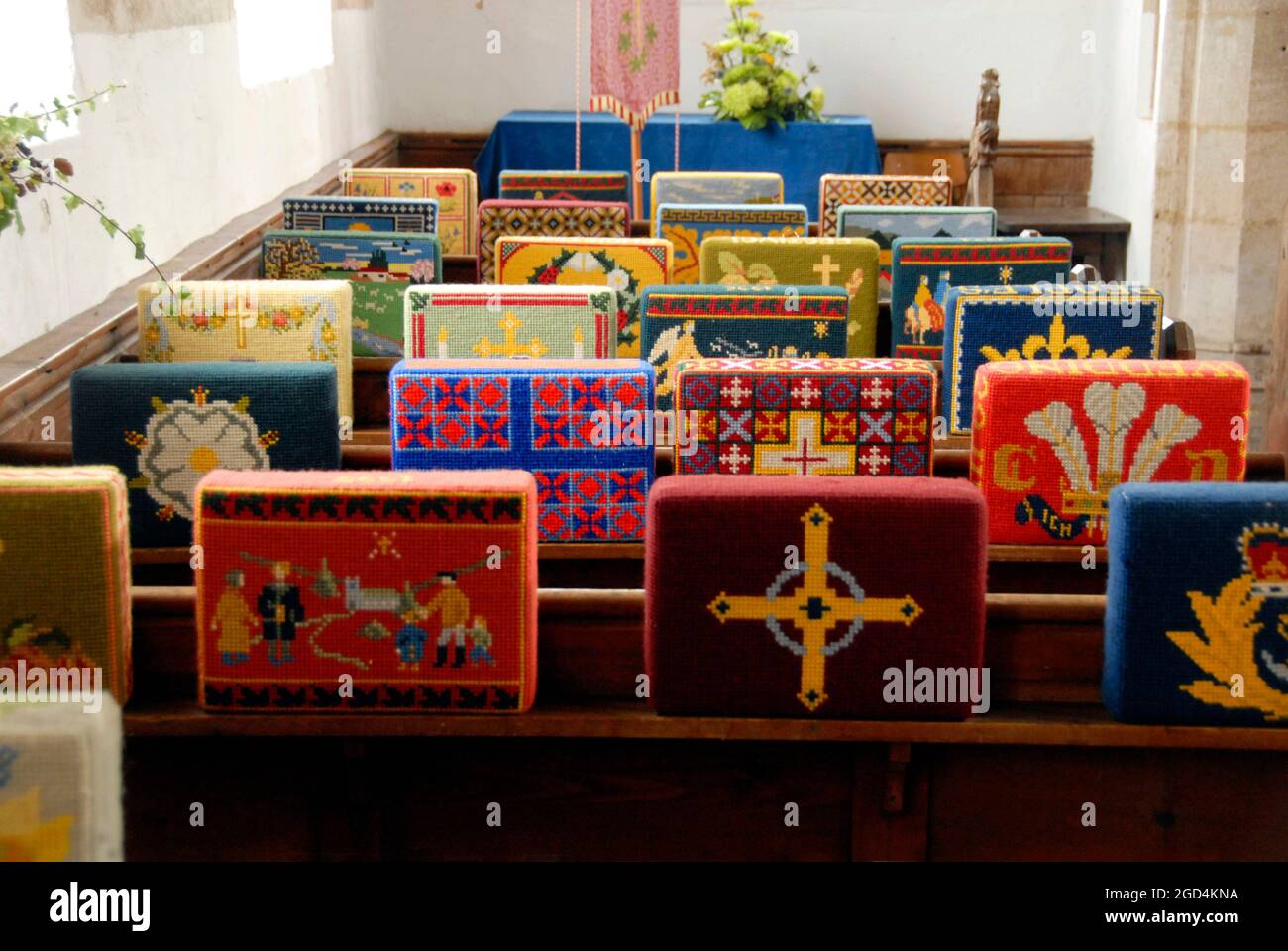 Hassocks on display in St Nicholas church, Potter Heigham, Norfolk ...