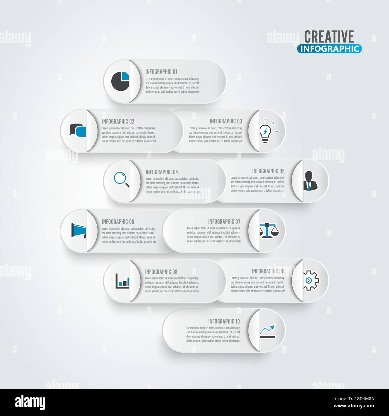Business data visualization. Process paper chart. Abstract elements of ...