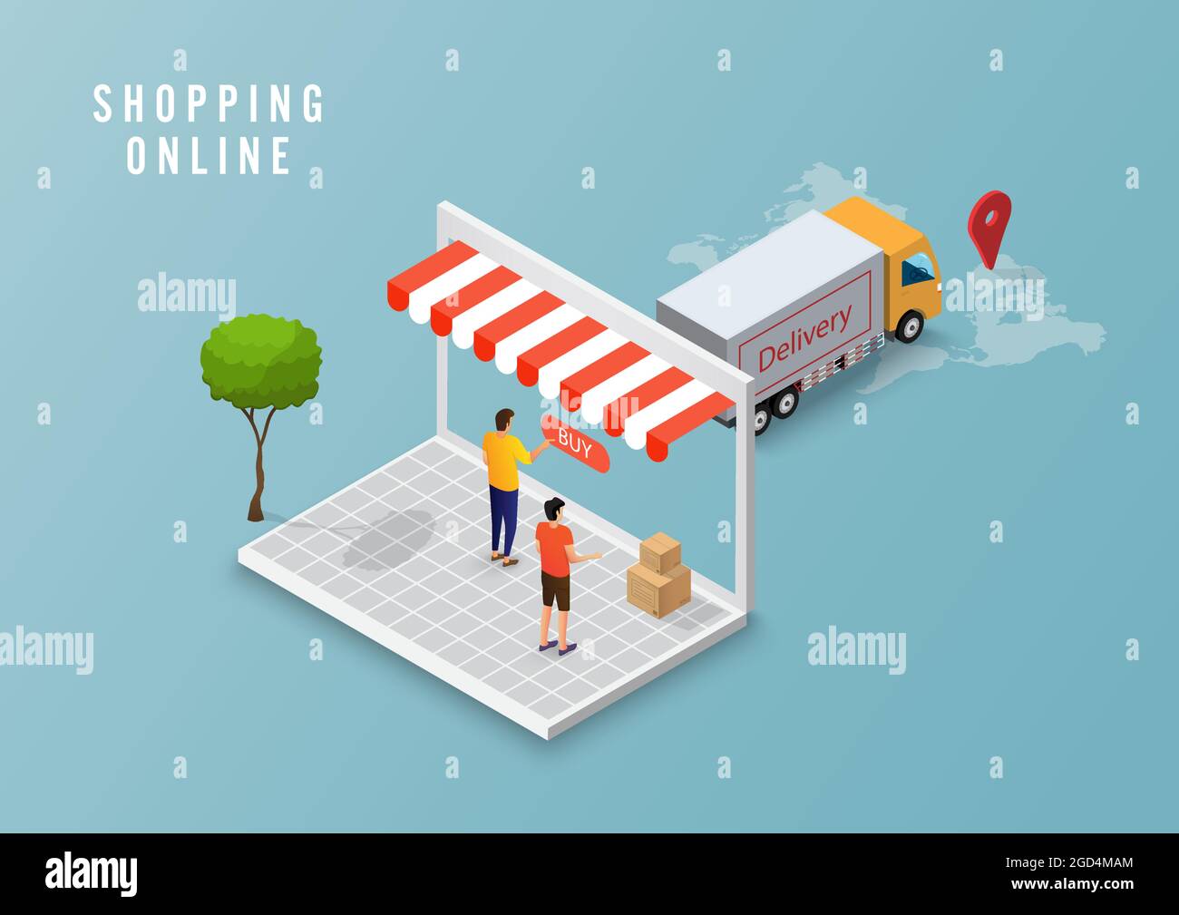 Online delivery service concept, online order tracking, Logistics ...