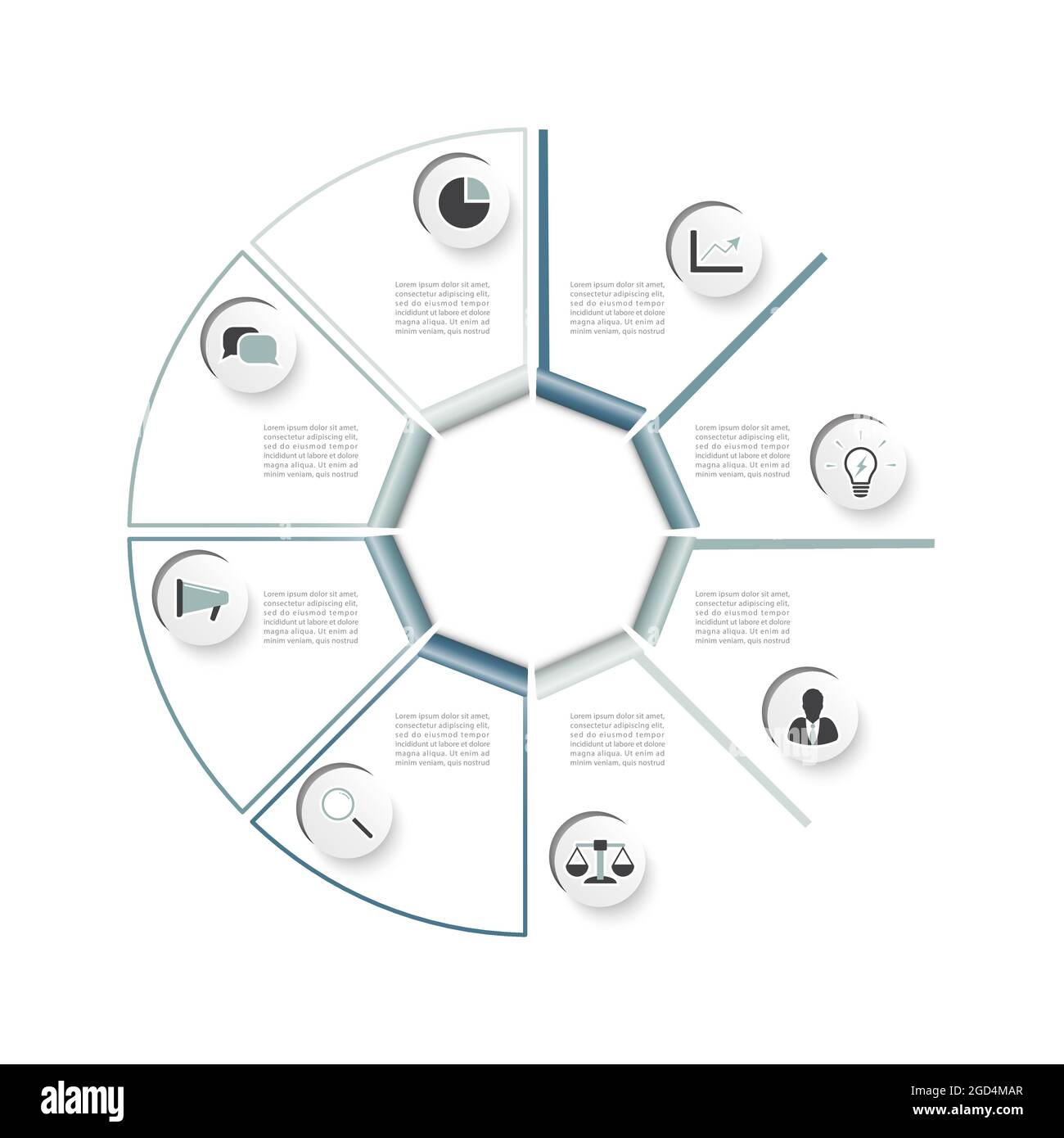 Vector illustration infographics. Business concept with 8 options. For ...
