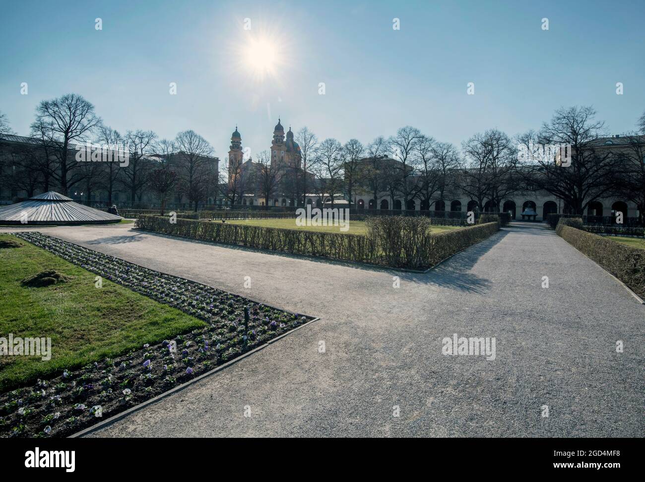geography / travel, Germany, Bavaria, Munich, Germany, courtyard garden ...